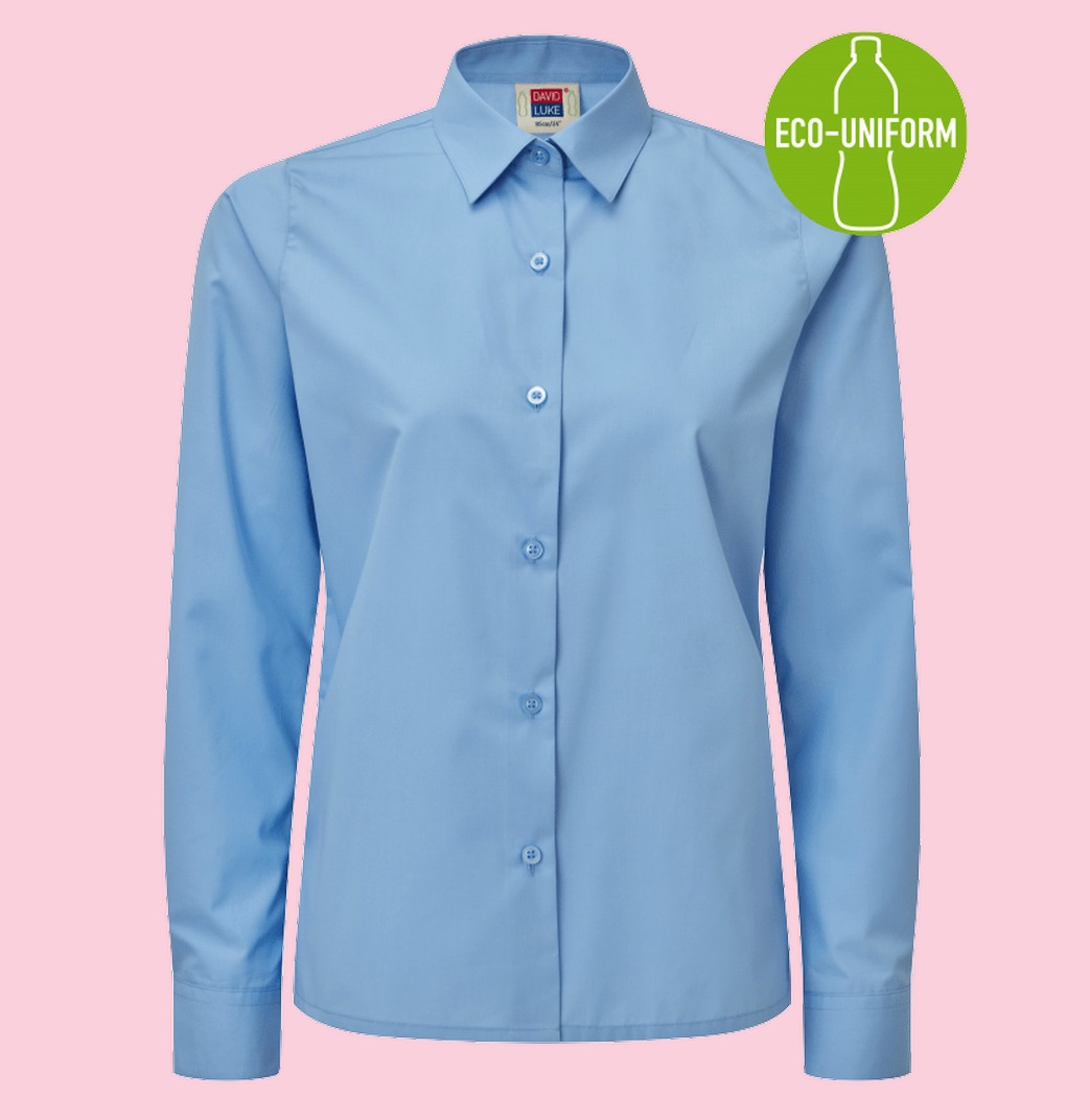 Girls Blue Long Sleeve School Shirts (2 pk) - Victoria 2 Schoolwear