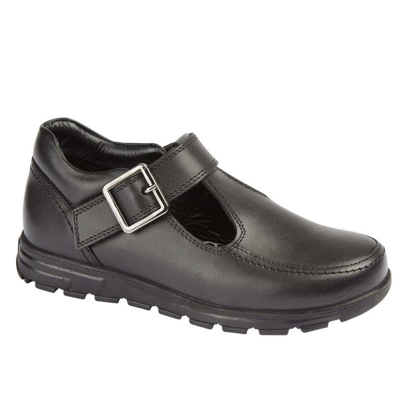 Black Leather Eyelet Unisex Lace Up School Shoes - Victoria 2 Schoolwear